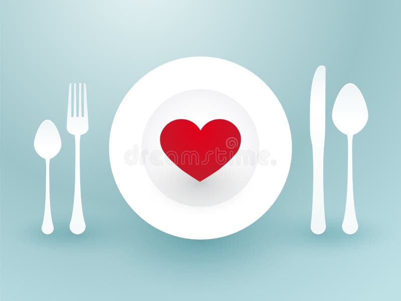 Heart, fork and knife stock vector. Illustration of marriage - 15778124