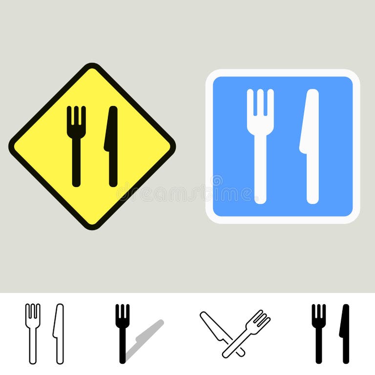 Fork and knife signs stock vector. Illustration of fork - 15777310