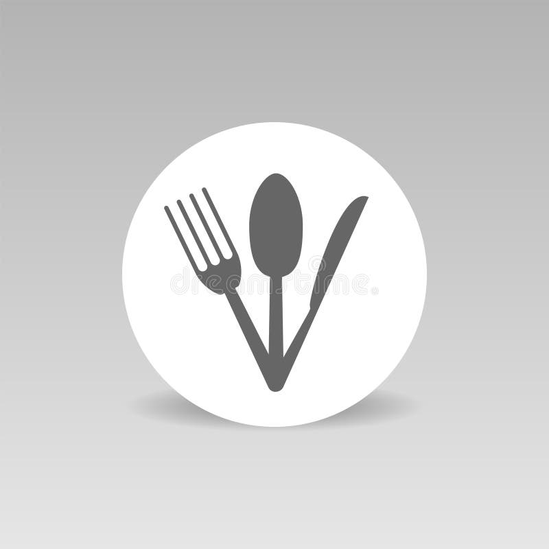 Fork, Spoon and Knife Vector Icon. Round Sign Stock Vector ...