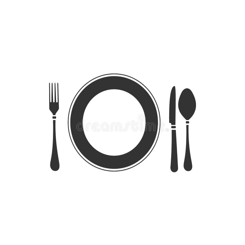 Fork Knife Spoon And Plate Stock Illustration Illustration Of Vector Plate 250734873