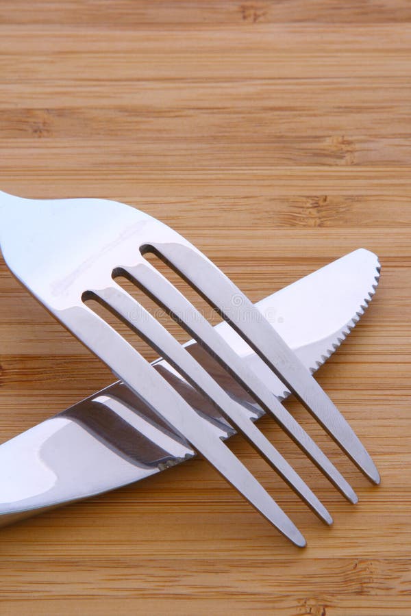 Fork and knife on table stock photo. Image of white, stainless - 13178936