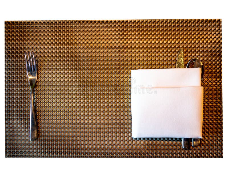 Napery, with Spoon and Fork Placed on Top. Stock Image - Image of ...