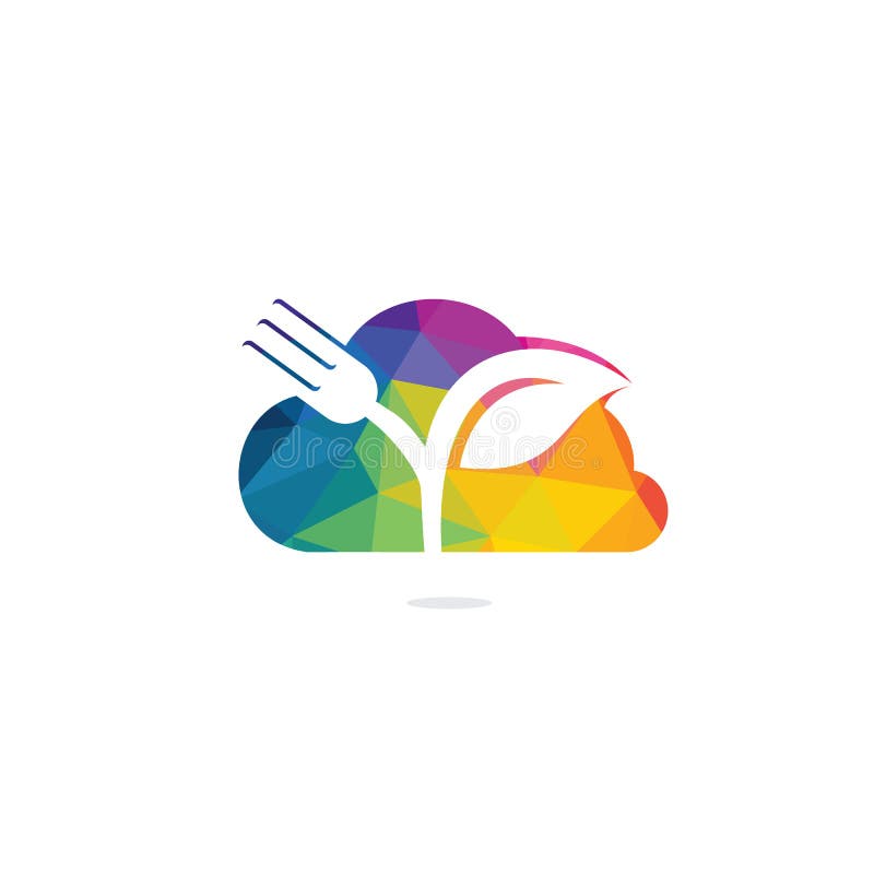 Fork and Leaf Vector Logo Design. Stock Vector - Illustration of ...