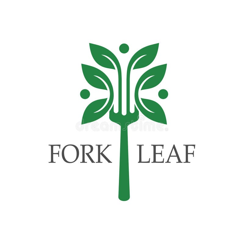 Fork leaf logo stock vector. Illustration of green, cafe - 153664782