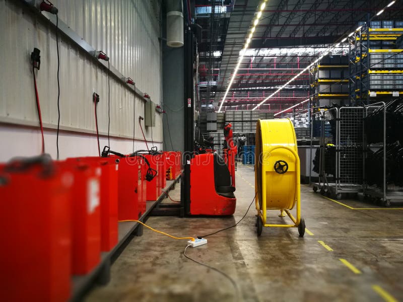 Fork Lift Battery Charging Area Editorial Photography - Image of ...