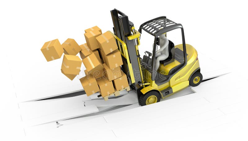 Fork Lift Truck with Heavy Load Stock Illustration - Illustration of ...