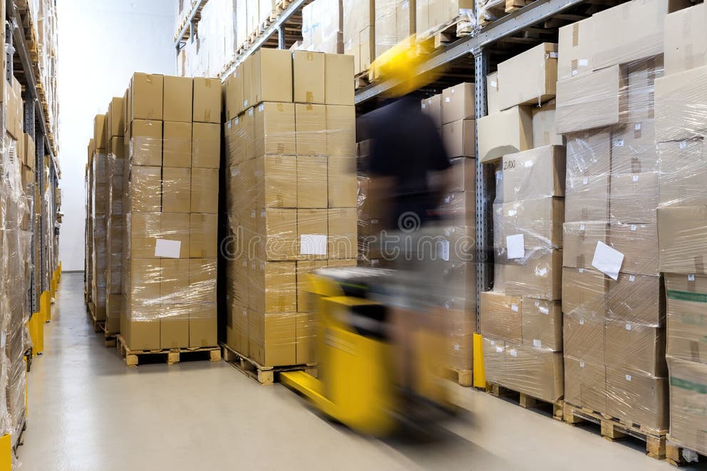 Fork lift at work stock image. Image of loading, industry - 35106289