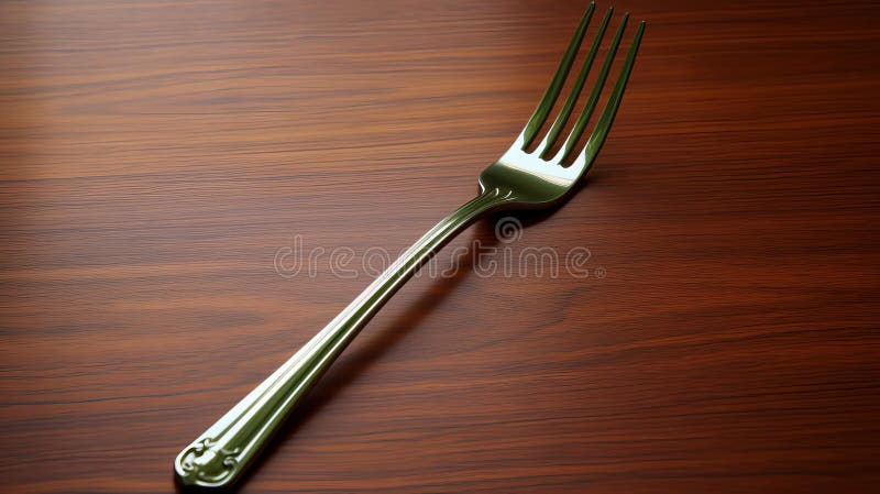 Fork Lying on Table in Study with Olive Tone Stock Illustration ...