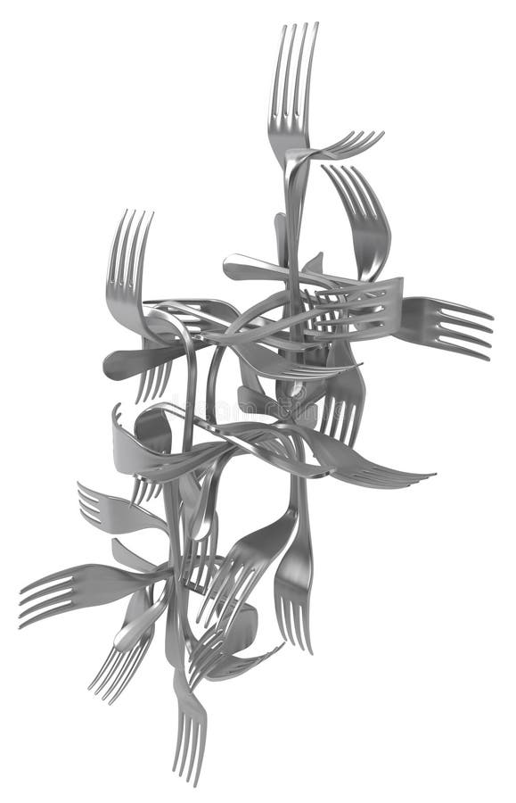 Fork Metal, Composition Abstract Stock Illustration - Illustration of ...