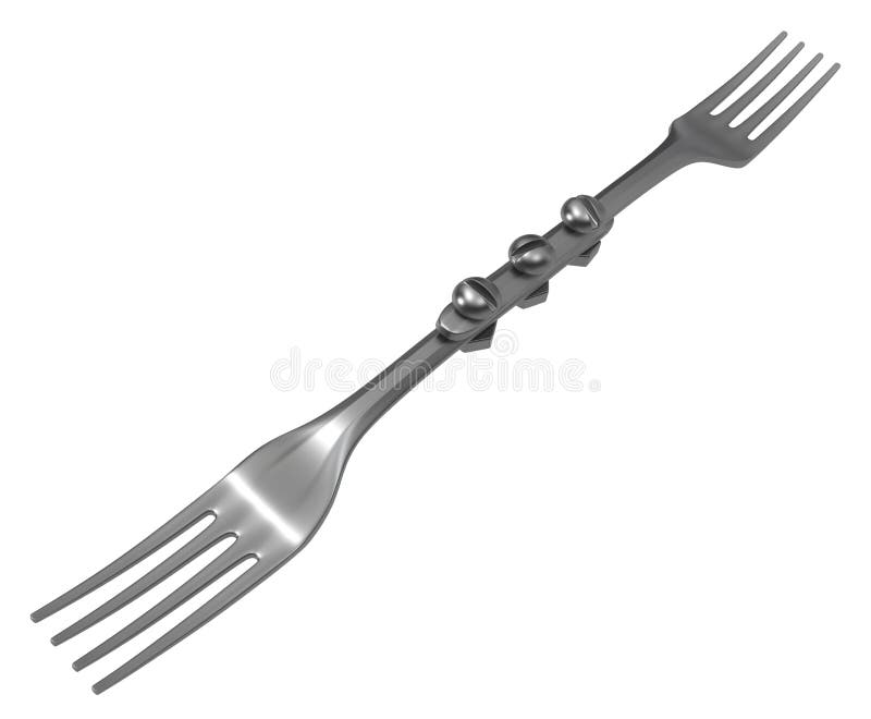 Fork Metal, Three Bolts Joined Stock Illustration - Illustration of ...