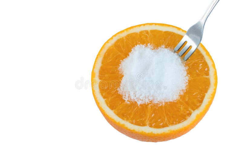 Fork in Orange Half and Salt Stock Photo - Image of invigorate, fresh ...