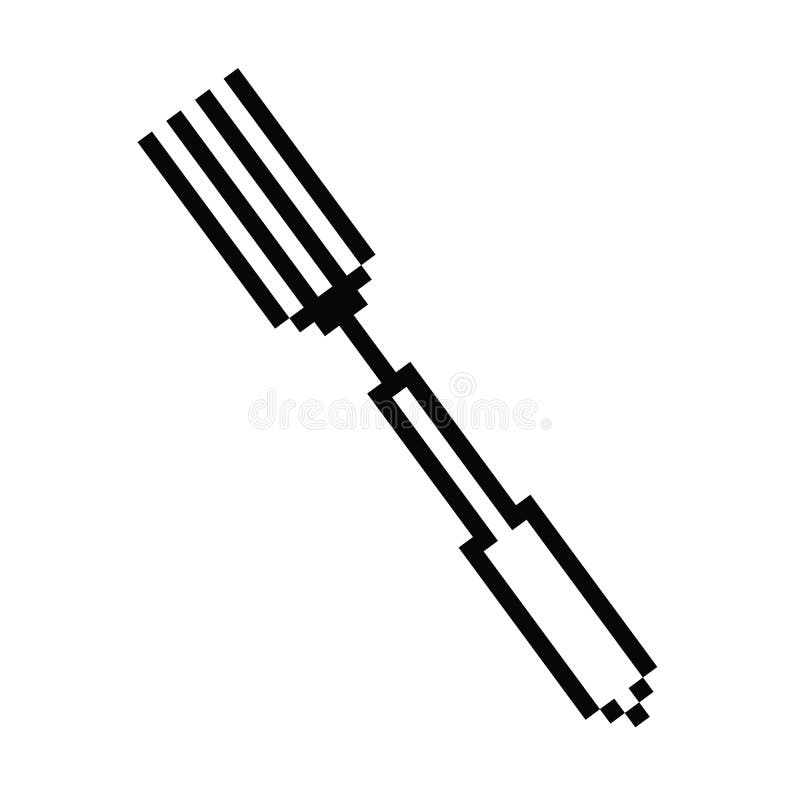 Fork Pixel Icon Isolated Vector Stock Vector - Illustration of lunch ...