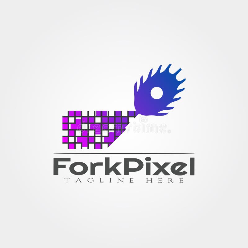 Fork Pixel Vector Logo Design,food Icon Stock Vector - Illustration of ...