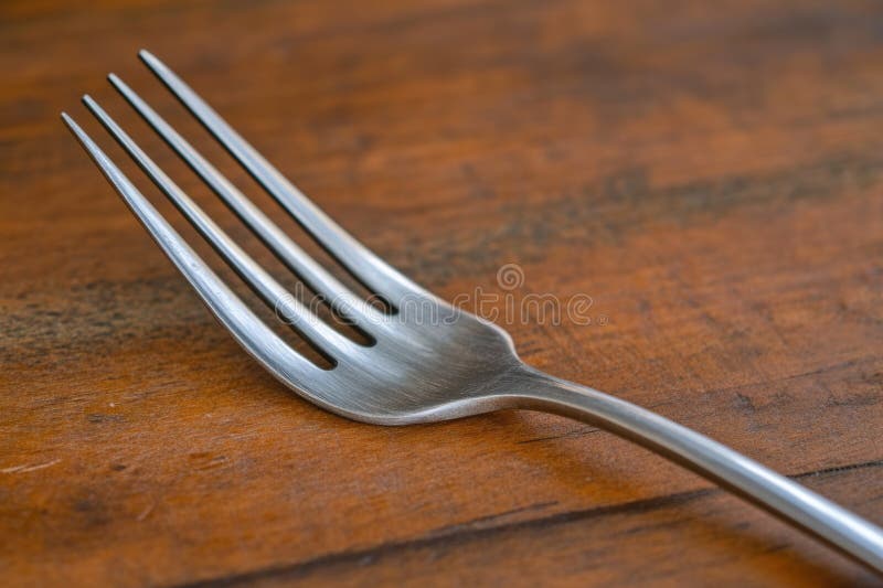 A Fork Placed on a Wooden Table, Suitable for Use in Various Settings ...