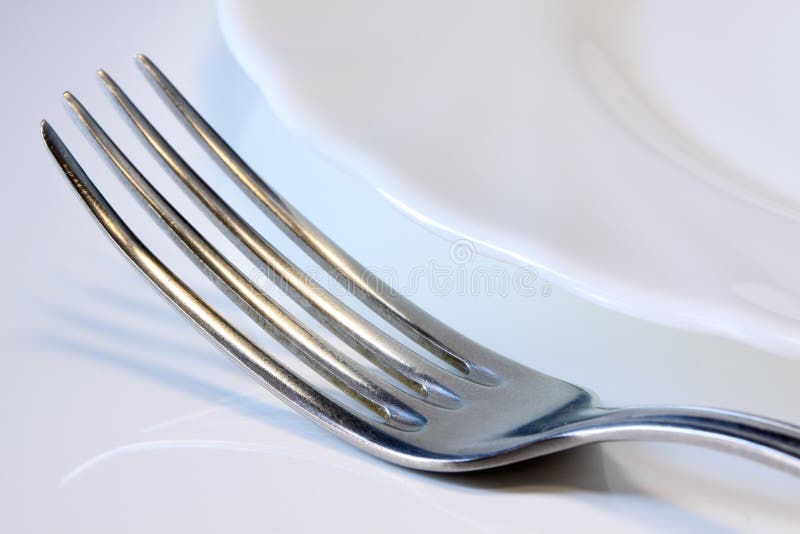 Fork and plate stock photo. Image of studio, white, clean - 12818832