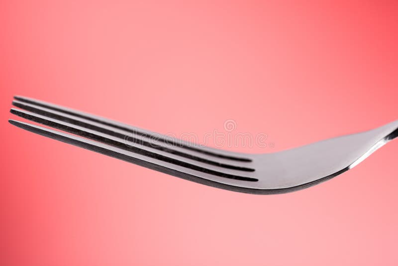 Fork in Red Background in Studio Stock Image - Image of metal, blank ...