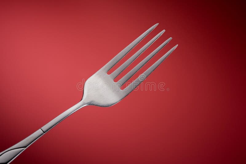 Fork in Red Background in Studio Stock Image - Image of forks, back ...