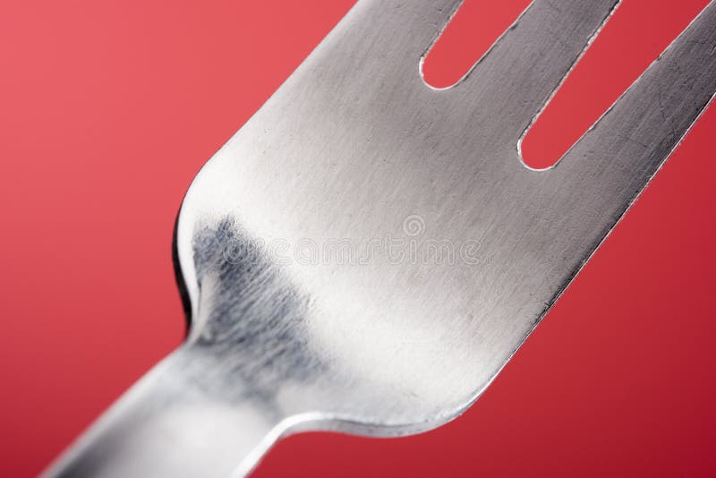 Fork in Red Background in Studio Stock Image - Image of forks, metal ...