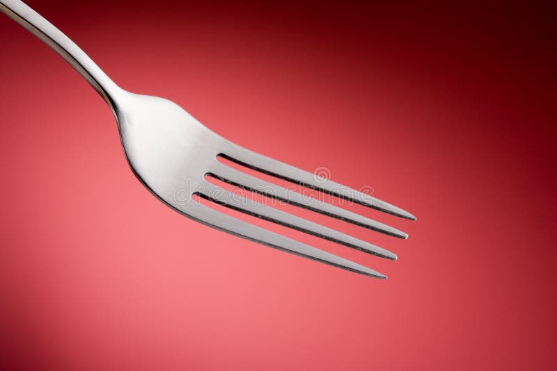 Fork in Red Background in Studio Stock Photo - Image of expression ...