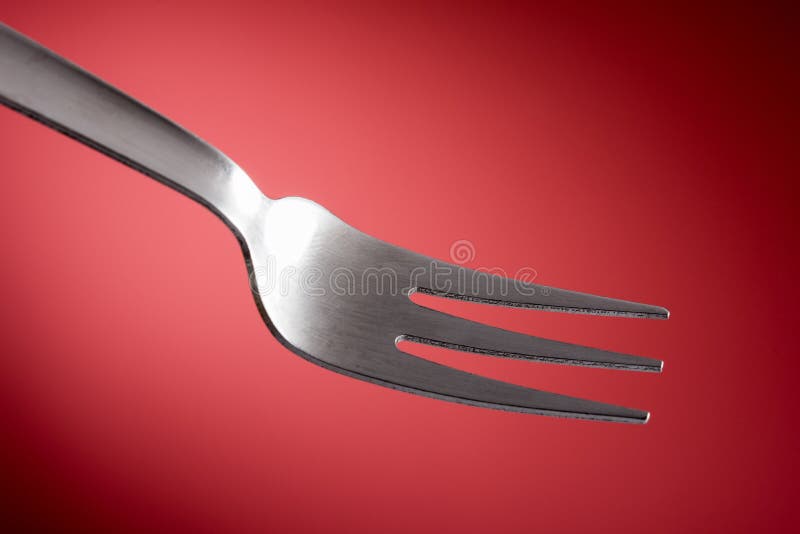Fork in Red Background in Studio Stock Image - Image of black, forks ...