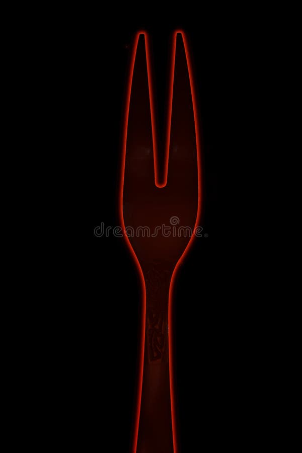 Fork, Red Hot, Double, Small Size, Front View Stock Image - Image of ...
