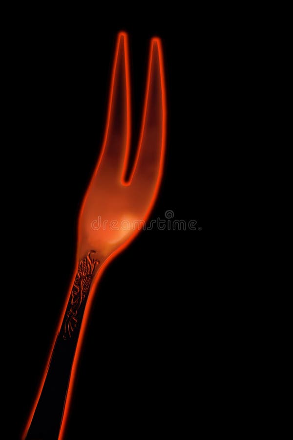 Fork, Red Hot, Double, Small Size, Front View Stock Image - Image of ...