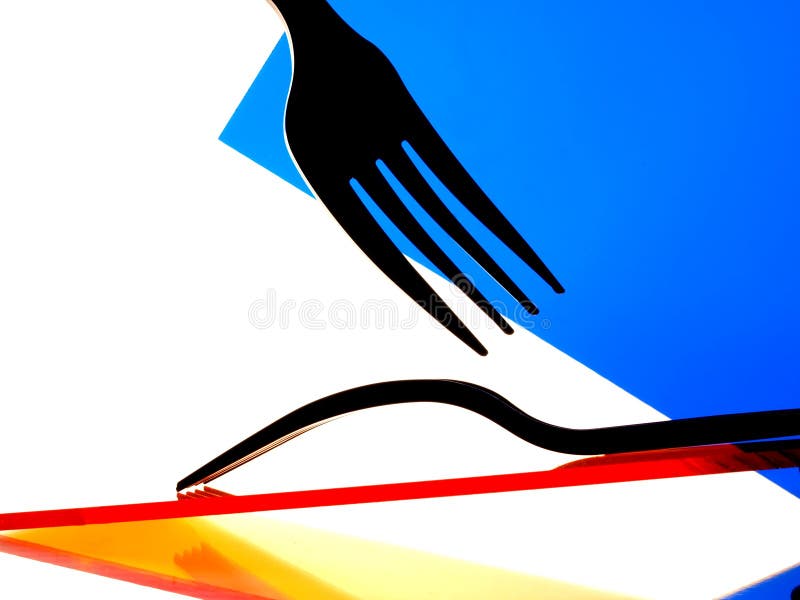Fork and Reflections Abstract Background Stock Photo - Image of ...