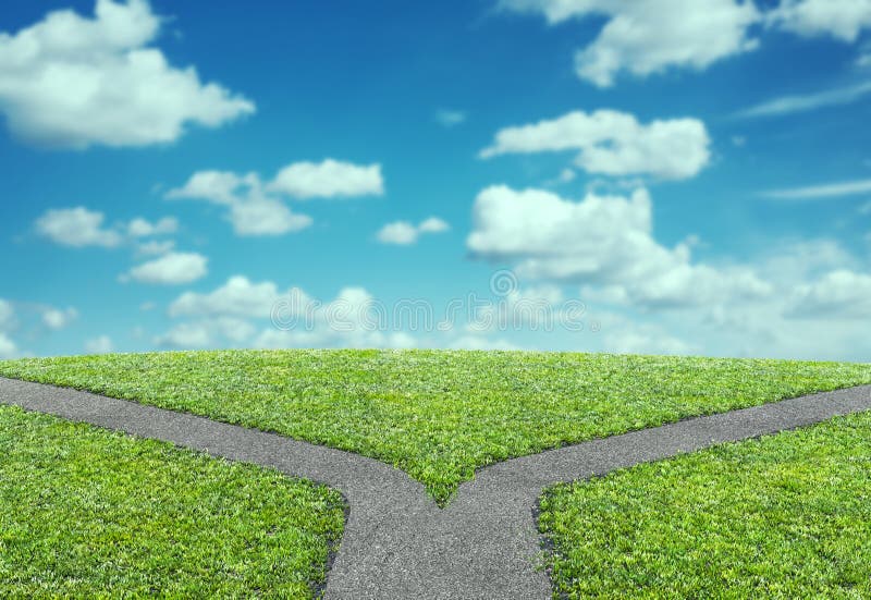Fork in the road stock photo. Image of green, choice - 15516766