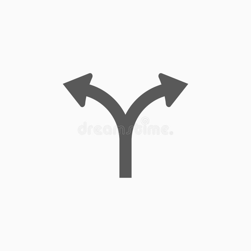 Fork in the Road Icon, Direction, Arrow, Signpost Stock Vector ...