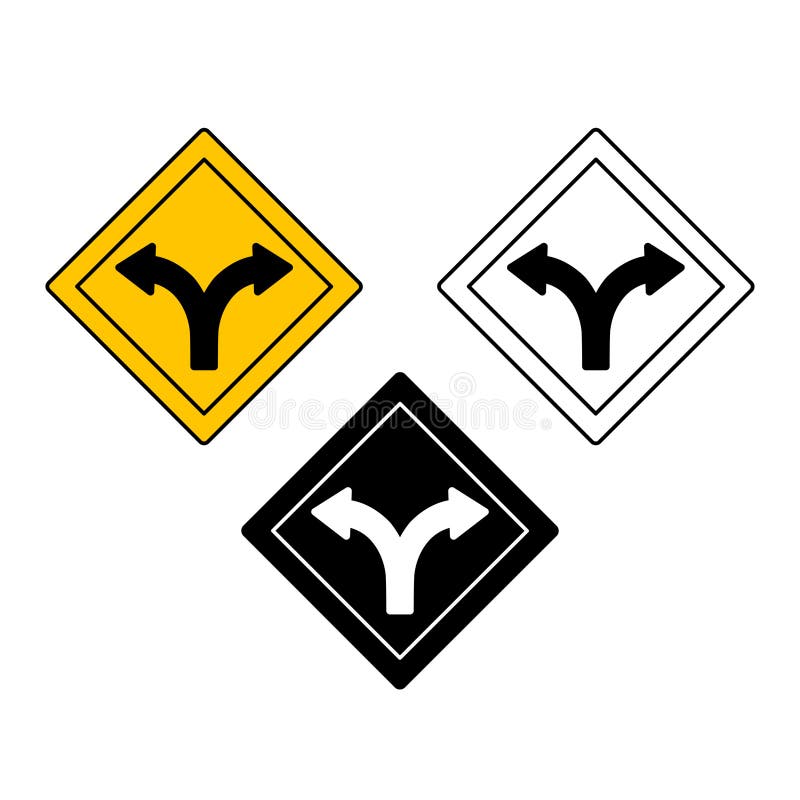 Fork in the Road Signs. stock illustration. Illustration of bifurcation ...