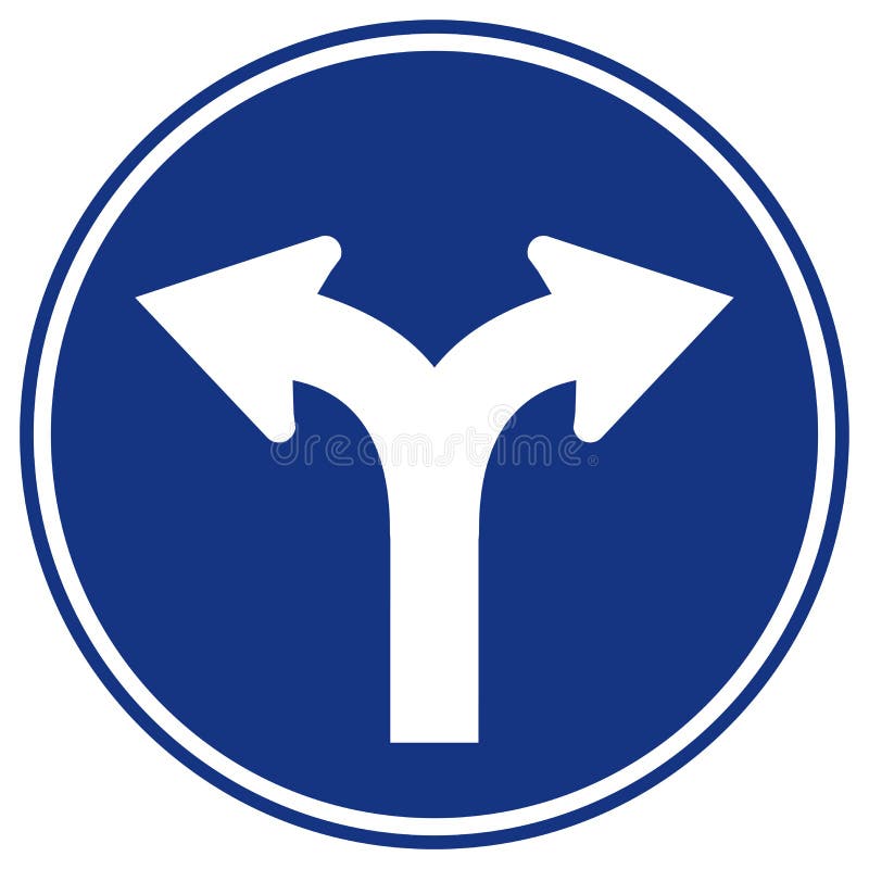 Fork in Road Traffic Sign,Vector Illustration, Isolate on White ...