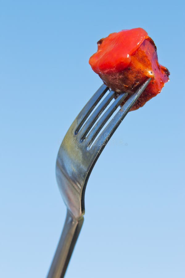 Fork with sausage stock photo. Image of bratwurst, cooking - 24082100