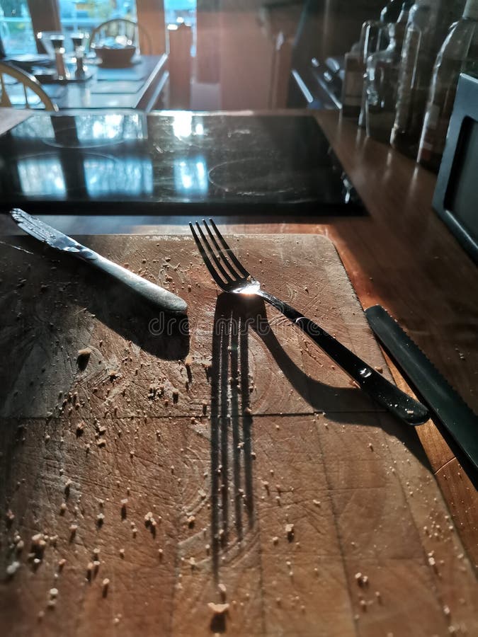 Fork Shadow Looking Like Giant Fork Spoon Hotel Dish Breakfast Dinner ...