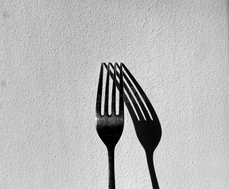 The fork shadows stock image. Image of silver, equipment - 161575277