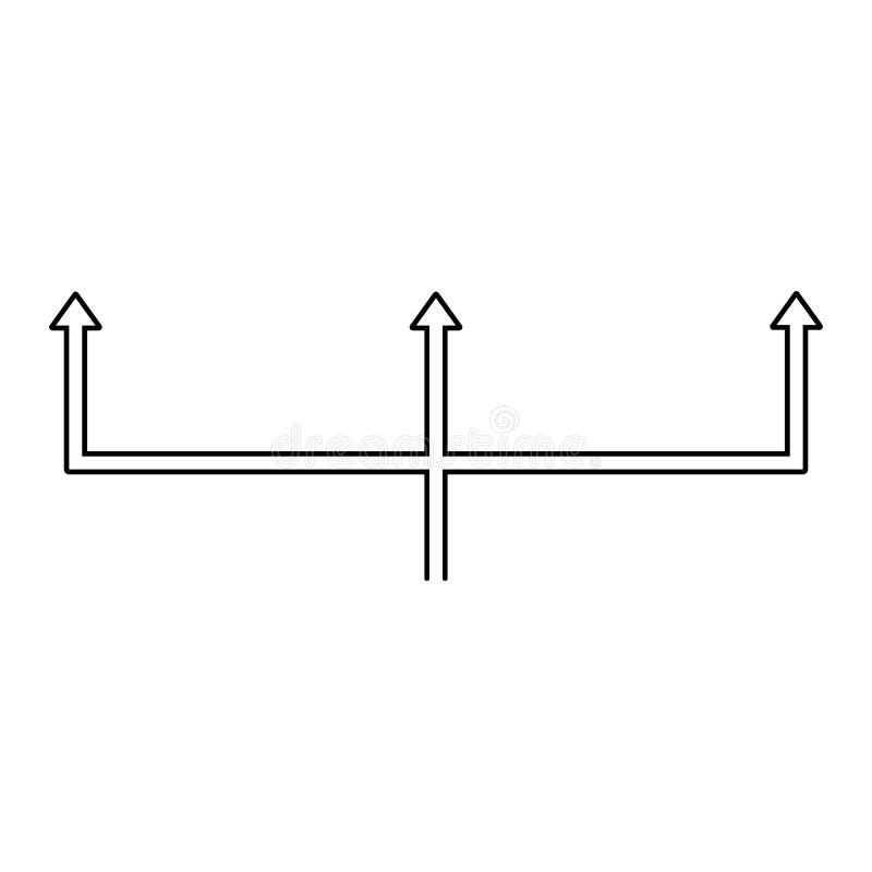 Fork-shaped Arrow in Linear Style. Stock Vector - Illustration of arrow ...