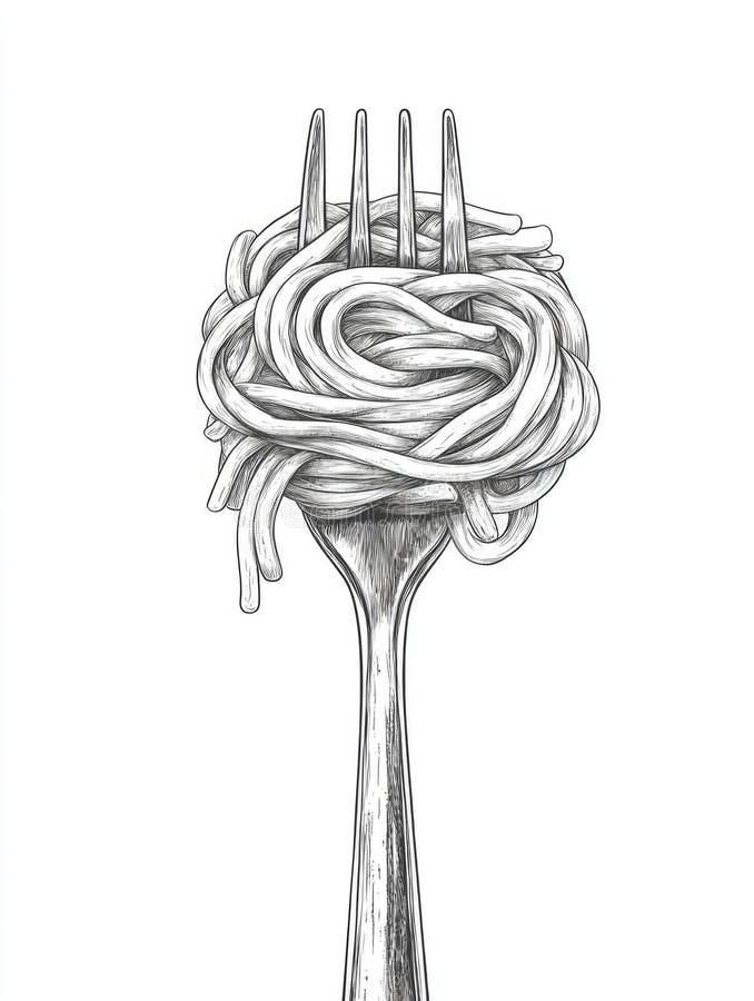 Fork with Spaghetti stock photo. Image of tableware - 377172556