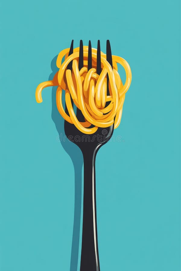 Fork with Spaghetti stock image. Image of planning, appetizer - 377171805