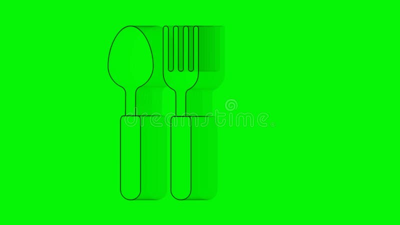 Fork and Spoon on Green Screen Stock Footage - Video of black, theme ...