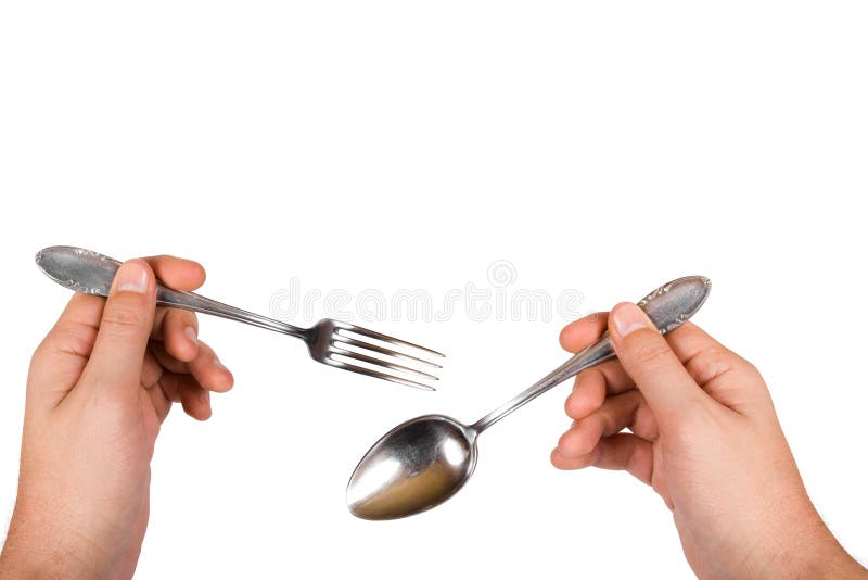 Woman Hand Holding Up a Fork Stock Photo - Image of eating, flatware ...