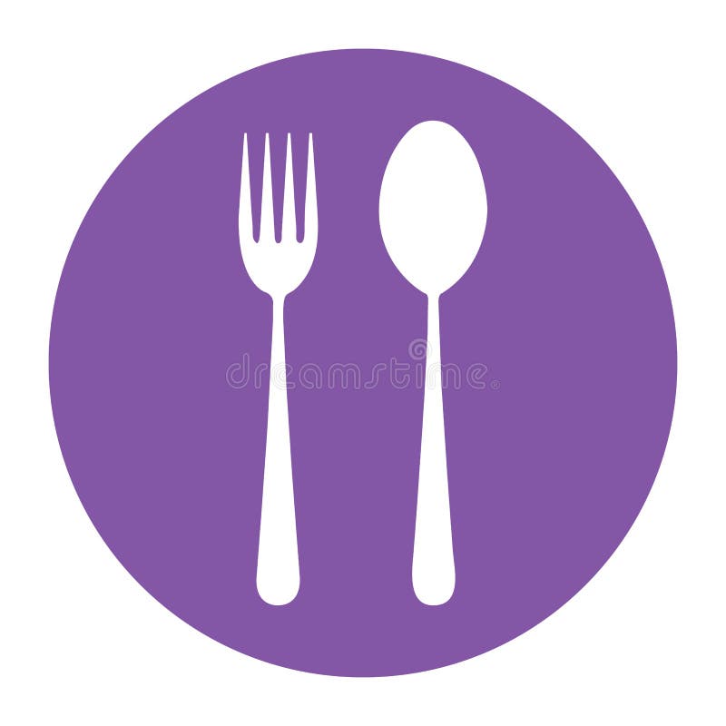 Fork and Spoon Icon - Restaurant Sign,. Color Icon Stock Illustration ...
