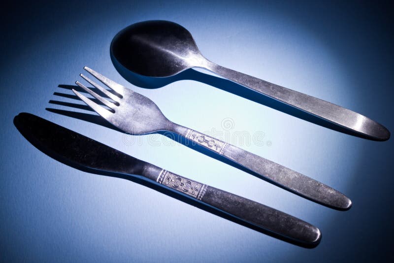 Fork, spoon and knife stock photo. Image of spoon, dinner - 12109328