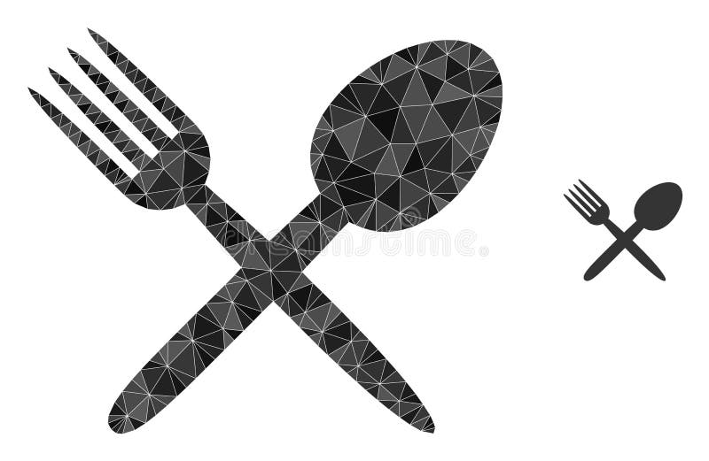 Fork and Spoon Triangle Lowpoly Flat Icon Stock Vector - Illustration ...