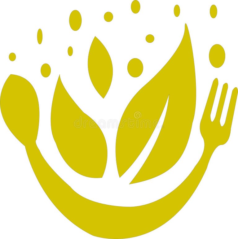 Fork and spoon logo stock illustration. Illustration of leave - 345686037