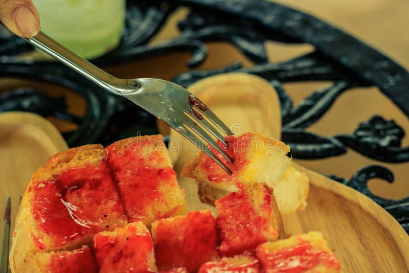 Fork stab bread stock photo. Image of snack, healthy - 79102470