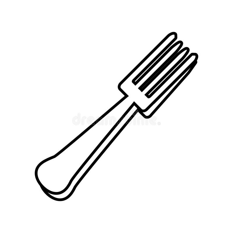 Fork Steel Silver Kitchen Icon Outline Stock Vector - Illustration of ...