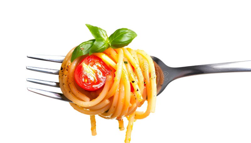 Fork with Tasty Pasta Isolated on White Stock Photo - Image of taste ...