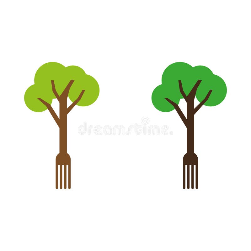 Fork tree stock vector. Illustration of green, cutlery - 277958970