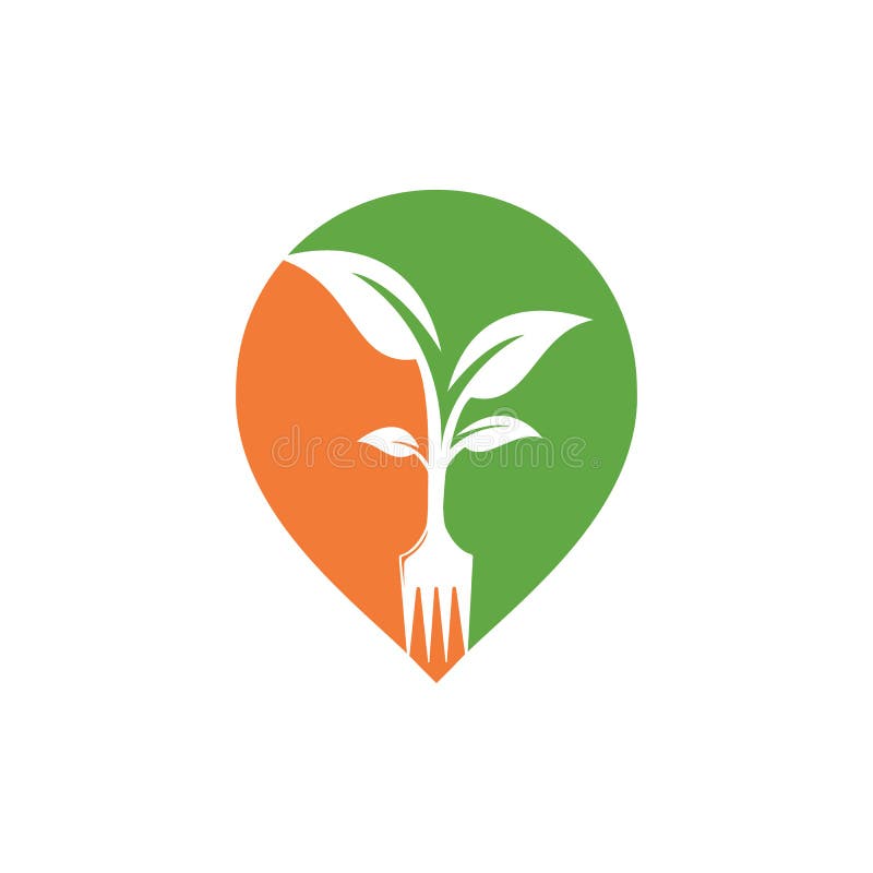 Fork Tree Vector Logo Design. Food Point Vector Logo Concept. Stock ...