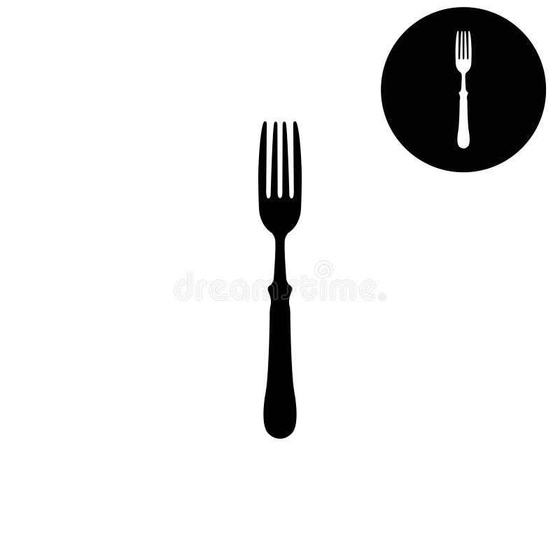Fork - white vector icon stock vector. Illustration of black - 138472335