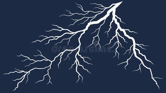 Forked Lightning Strike, Powerful Natural Phenomenon, Vector Design ...